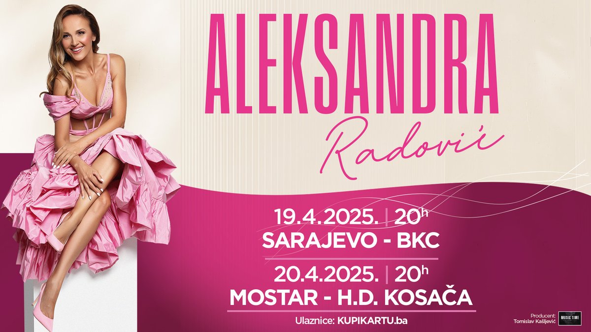 Aleksandra Radović najavila koncerte u Sarajevu i Mostaru