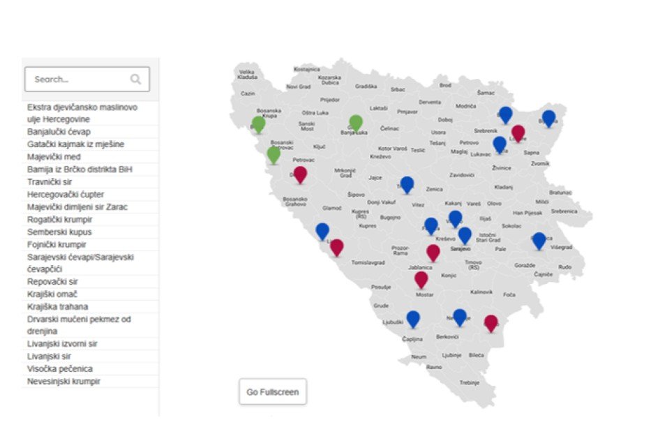 Objavljena interaktivna mapa zaštićenih domaćih proizvoda u BiH