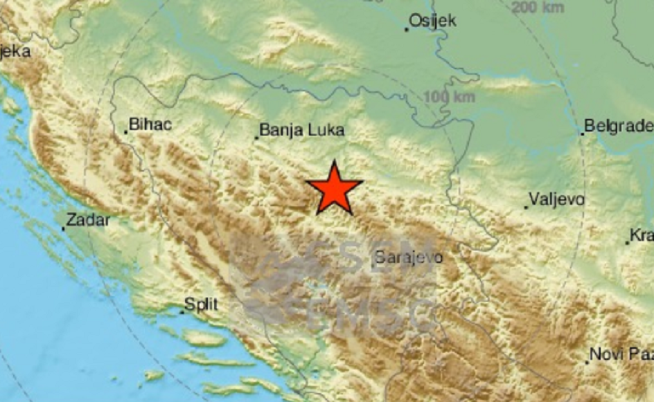 Zemljotres u Bosni i Hercegovini jutros