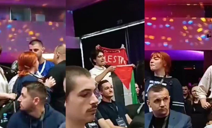 Pro-Palestinian activists interrupt AWS executive’s speech, chant ...