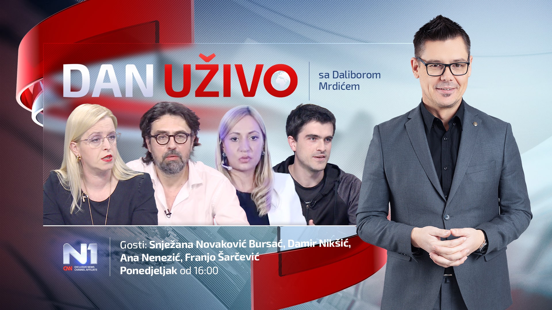 Snježana Novaković Bursać, Damir Nikšić i Ana Nenezić u Danu uživo - N1
